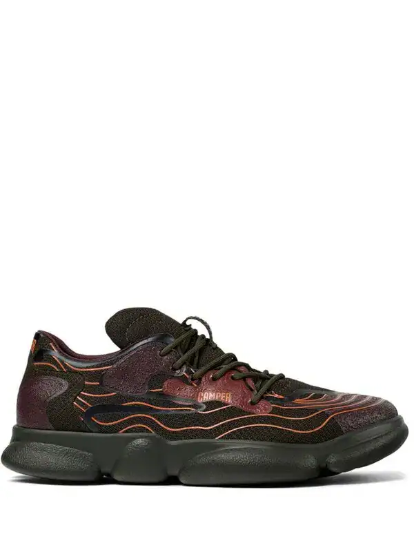 Camper Karst Wave-Print Sneakers In Black 50% Off Editorialist