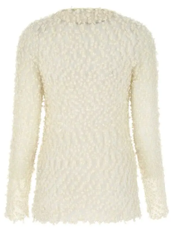 JIL SANDER Crew-neck Mesh Top - Neutrals