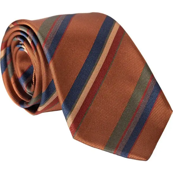 ELIZABETTA Battisti Silk Jacquard Neck Tie - Ginger