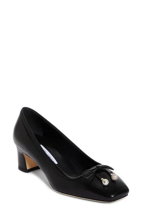 JIMMY CHOO Elme Leather Ballet Pumps - Black