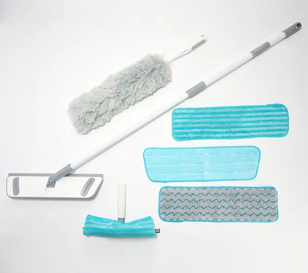 KITCHEN INNOVATIONS Smart Microfiber Mop & Squeegee W/ 3 Pads W/ Duster Head