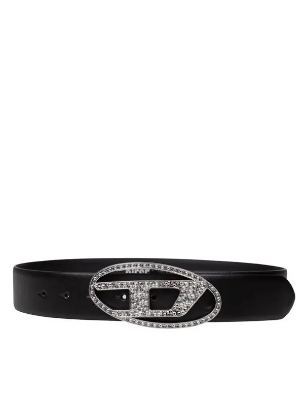 Diesel Leather Belt With Oval D Buckle
