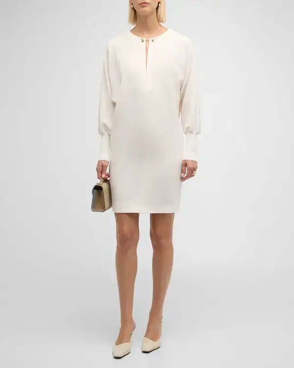 Max Mara Studio Chain-Embellished Cutout Mini Shift Dress