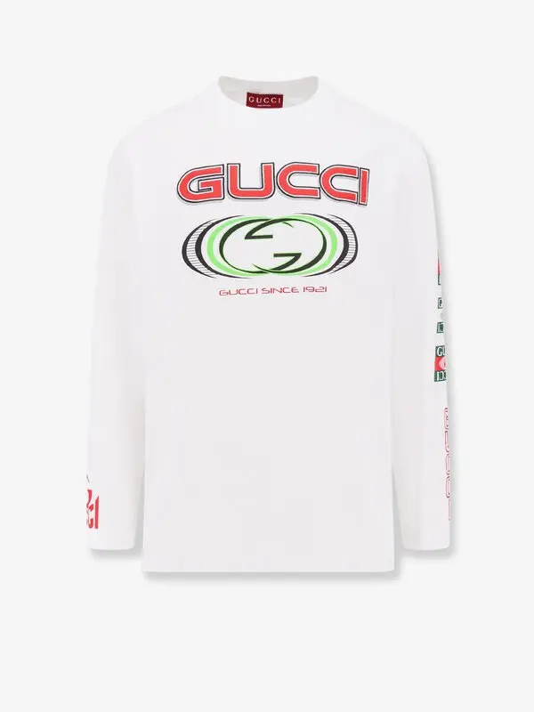 Gucci Cotton Tshirt With Frontal Gg Print