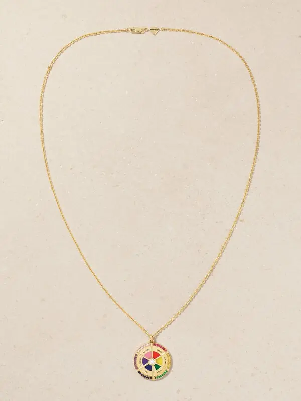 Alison Lou In Your Feels Wheel Multi-stone Necklace