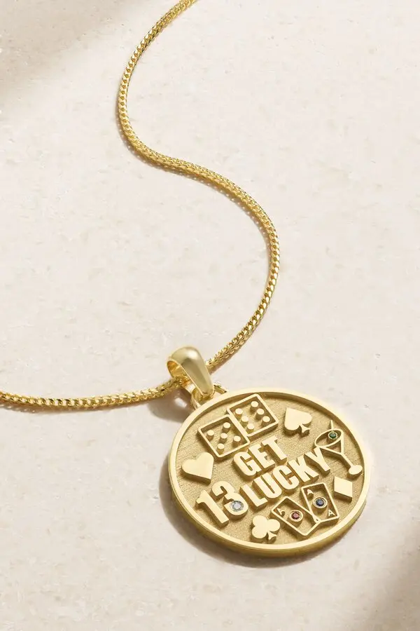 Established Get Lucky 18-karat Multi-stone Pendant Necklace
