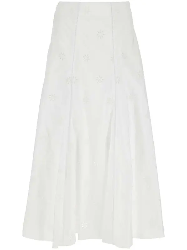 Chloé Broderie-anglaise Poplin Skirt