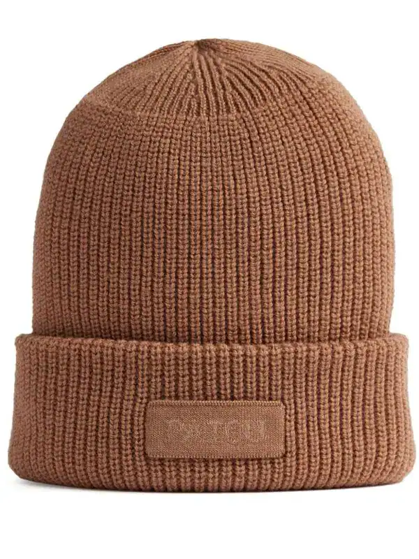 Patou Logo-Embroidered Beanie Brown Editorialist