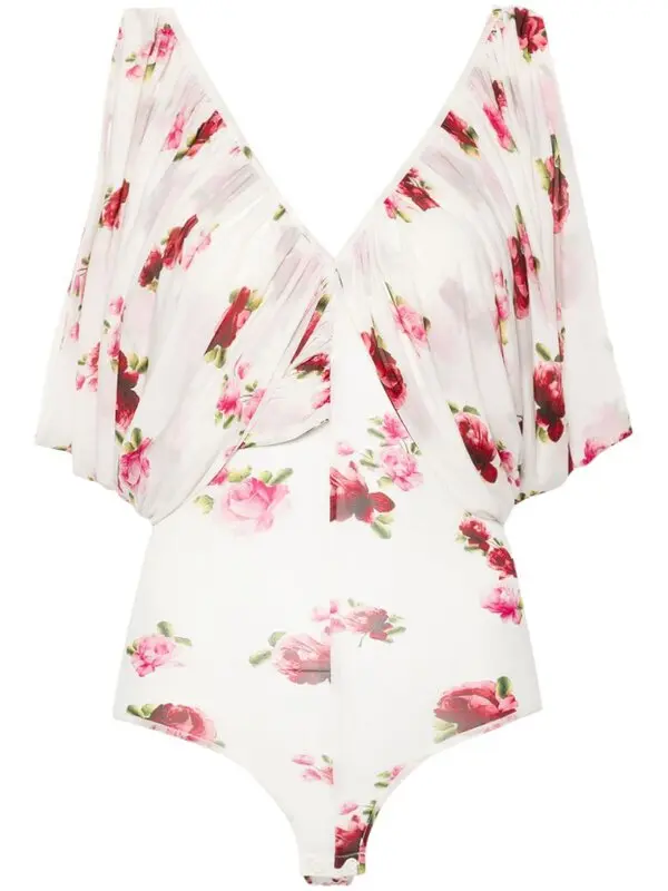 Magda Butrym V-neck Ruched Bodysuit - White