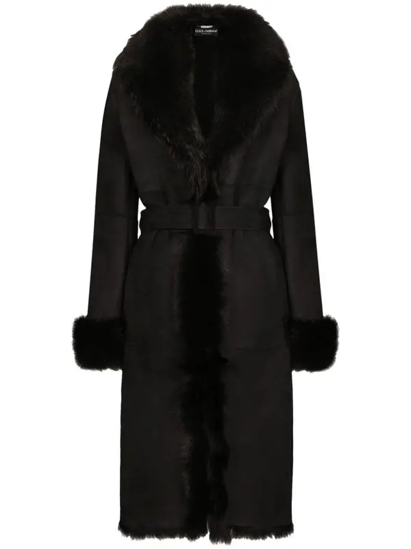 Dolce & Gabbana Belted Coat - N0000 Black
