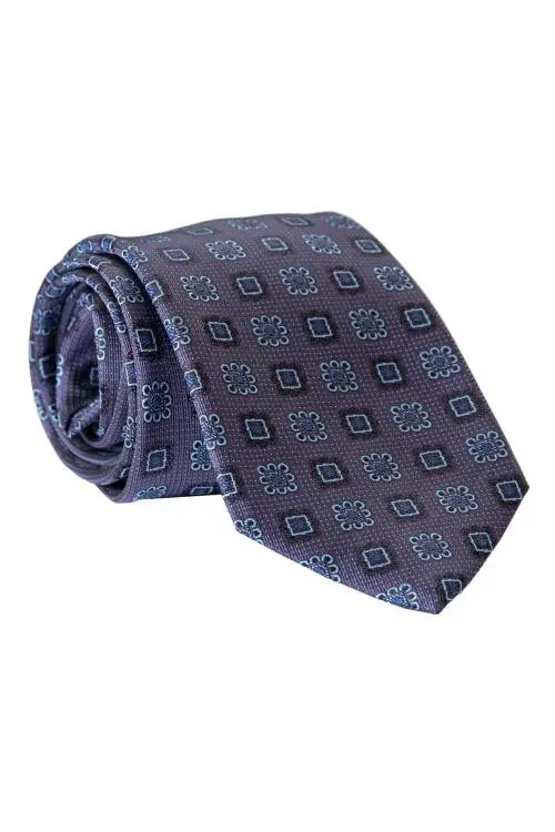 ELIZABETTA Trento Silk Jacquard Neck Tie - Plum