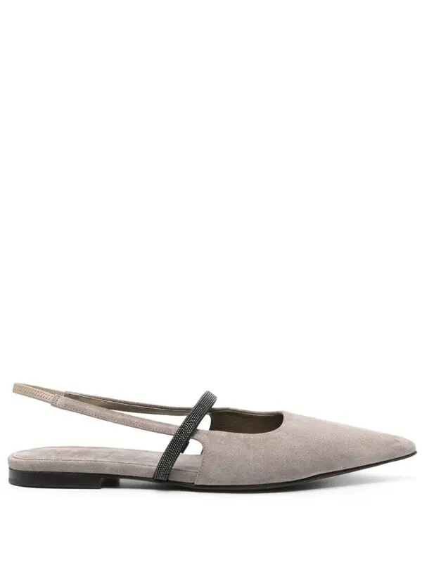 Brunello Cucinelli Slingback Ballerinas - Grey