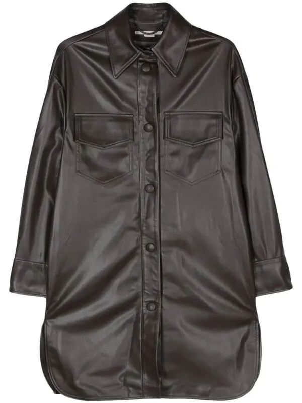 Stella McCartney Faux-leather Overshirt - Brown