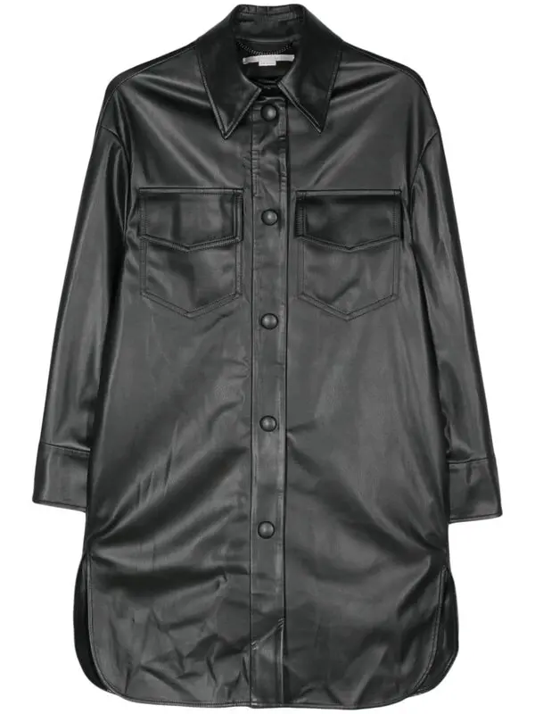 Stella McCartney Faux-leather Overshirt - Black