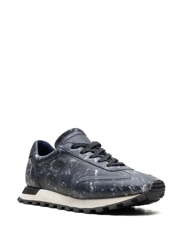 MAISON MARGIELA Replica Hand-painted Leather Sneakers - Blue