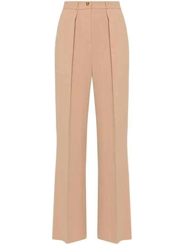 Elisabetta Franchi Emblem Crepe Trousers