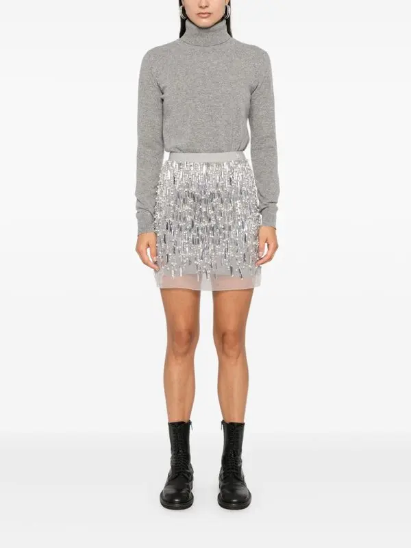 Elisabetta Franchi Embroidered Roll-neck Dress