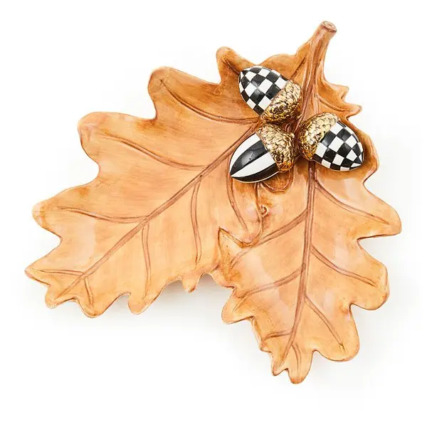 MACKENZIE-CHILDS Autumnology Oak Leaf & Acorn Tray