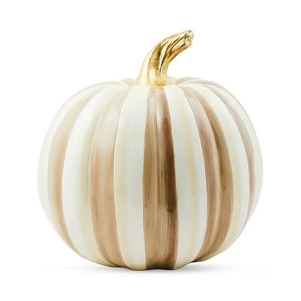 MACKENZIE-CHILDS Mocha Stripe Medium Pumpkin - Multi