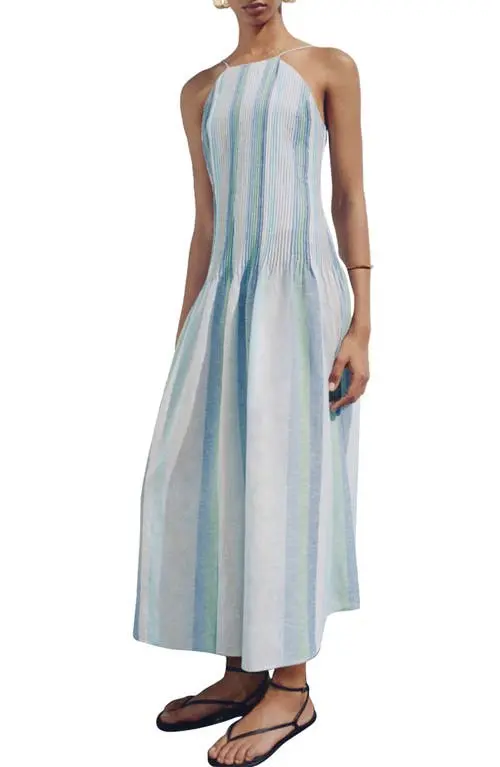 Mango Stripe Linen Blend Dress