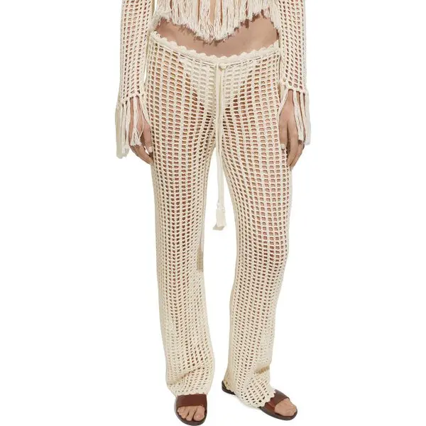 Mango Openwork Tie Waist Pants