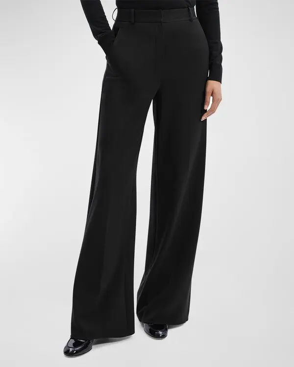 Theory High-waist Double-knit Trousers