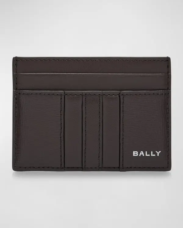 Bally Mythos Leather Card Holder - Ebano Palladio