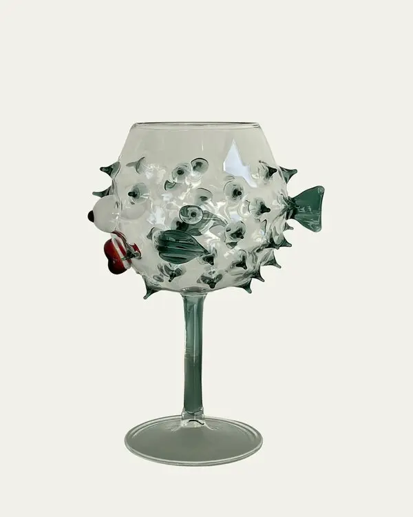 MASSIMO LUNARDON Pufferfish Wine Goblet - Teal