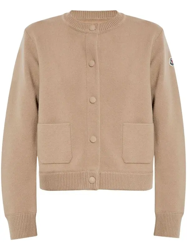 Moncler Padded Wool Cardigan - Neutrals