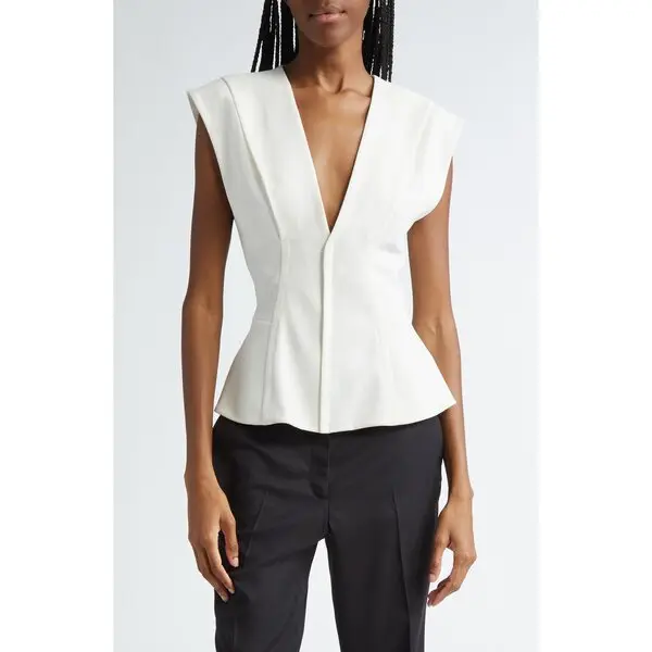 Proenza Schouler Janet Peplum Top - White
