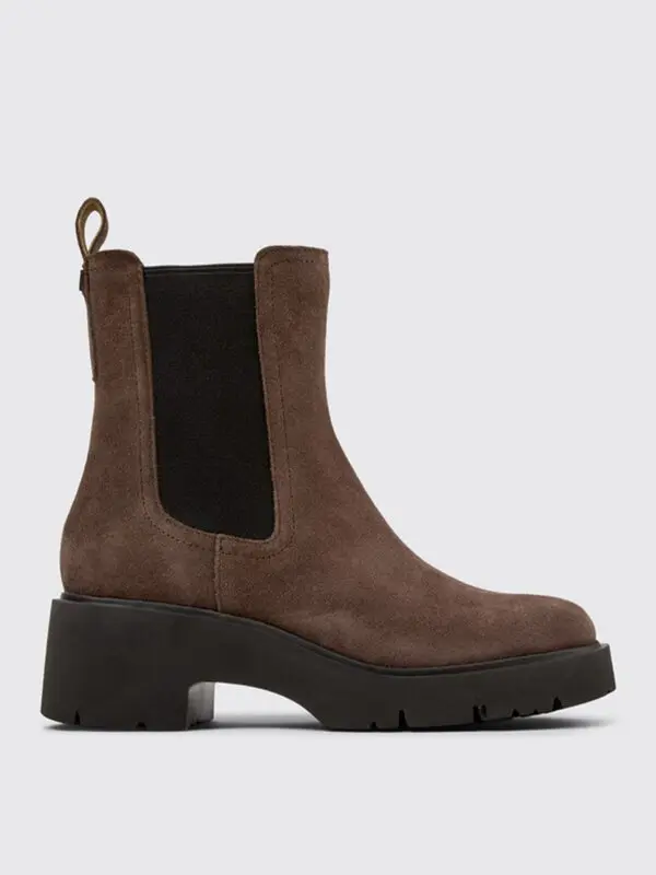 Camper Flat Ankle Boot - Brown