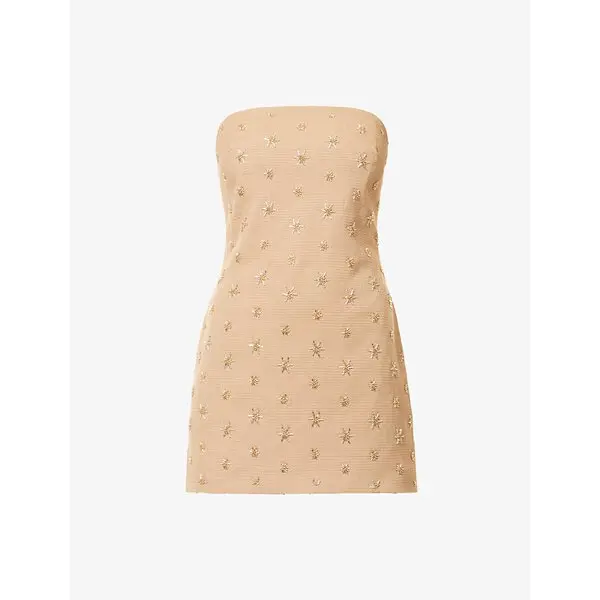 Bec & Bridge Sunseeker Strapless Embellished Mini Dress In Golden - 50% Off  | Editorialist