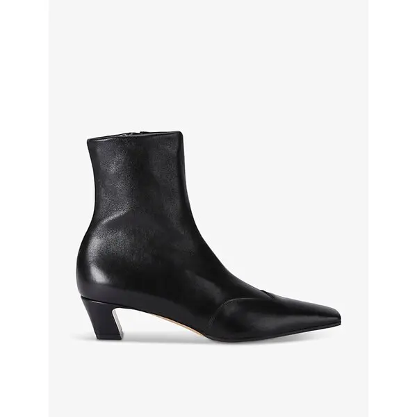 Khaite The Nevada Western Lambskin-leather Mid-calf Boots - Black