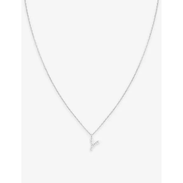 ASTRID & MIYU Initial 'y' -plated Pendant Necklace - Rhodium