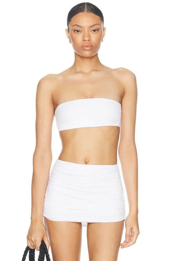 Wardrobe.NYC Bandeau Bikini Top - White