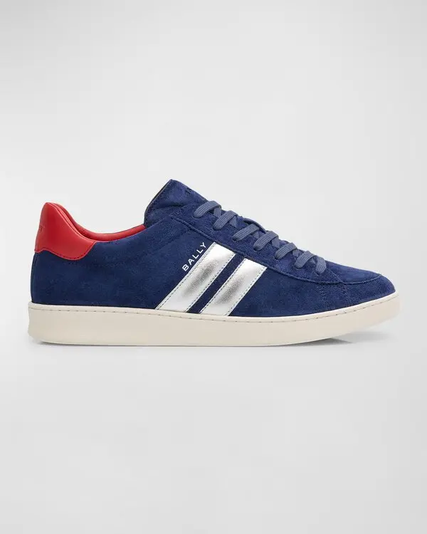 Bally Tyger Suede Low-top Sneakers - Marine/silve/candyre