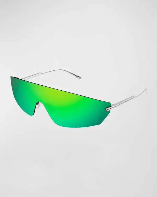 Bottega Veneta Rimless Shield Sunglasses - Silver