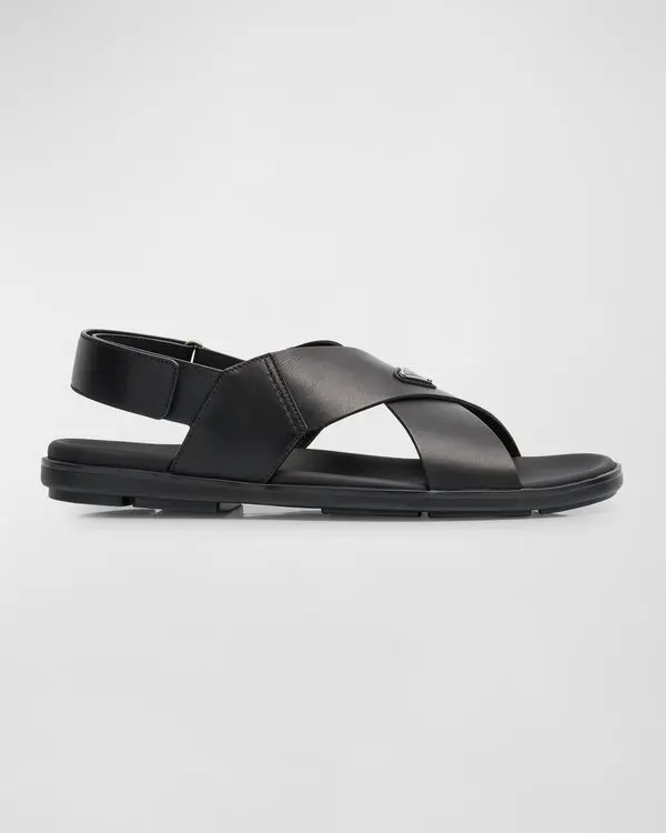 Prada Leather Sport Sandals - Nero | Editorialist display picture 1