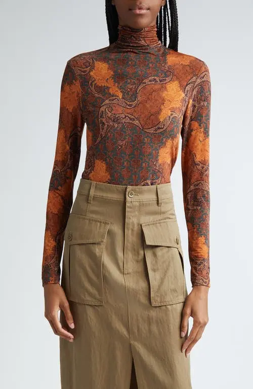Ulla Johnson Aurelia Turtleneck Stretch Jersey Top - Amber