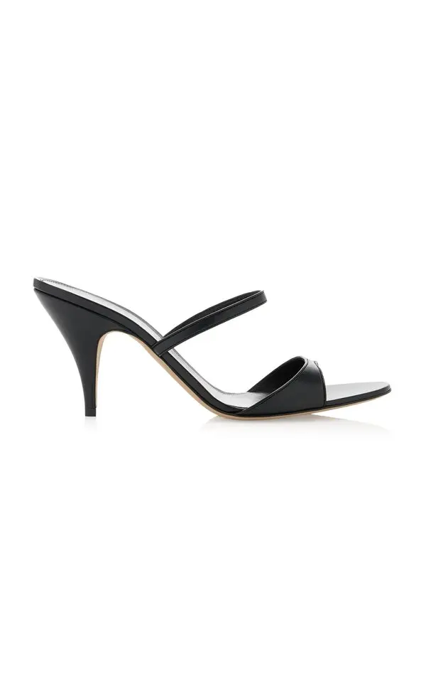 THE ROW Vika Leather Sandals - Black