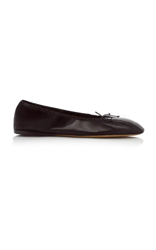 THE ROW Awar Leather Ballet Flats - Brown