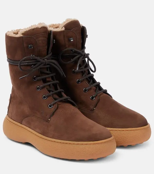 TOD'S Gommino Leather Lace-up Boots