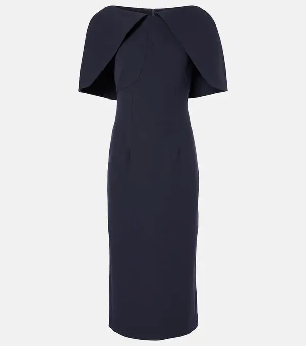 Safiyaa Barb Draped Crêpe Midi Dress