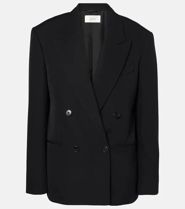 THE ROW Sandon Double-breasted Wool Blazer - Black