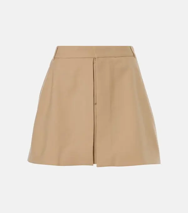 Ami Wool Gabardine Mini Skirt - Beige