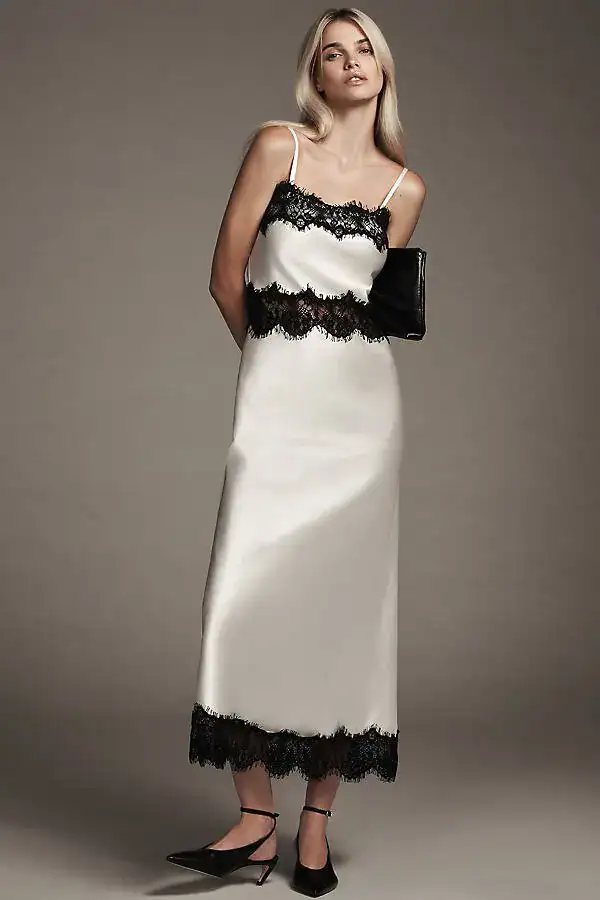 strapless lace trim midi dress Let Me Be Strapless Lace-Trim Midi Dress In Silver - 37% Off