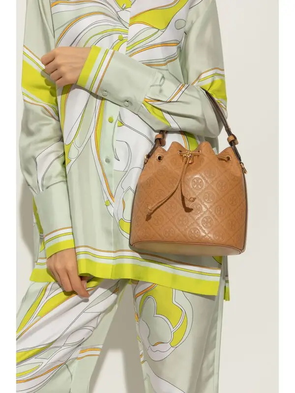Tory Burch Debossed Logo Bucket Bag