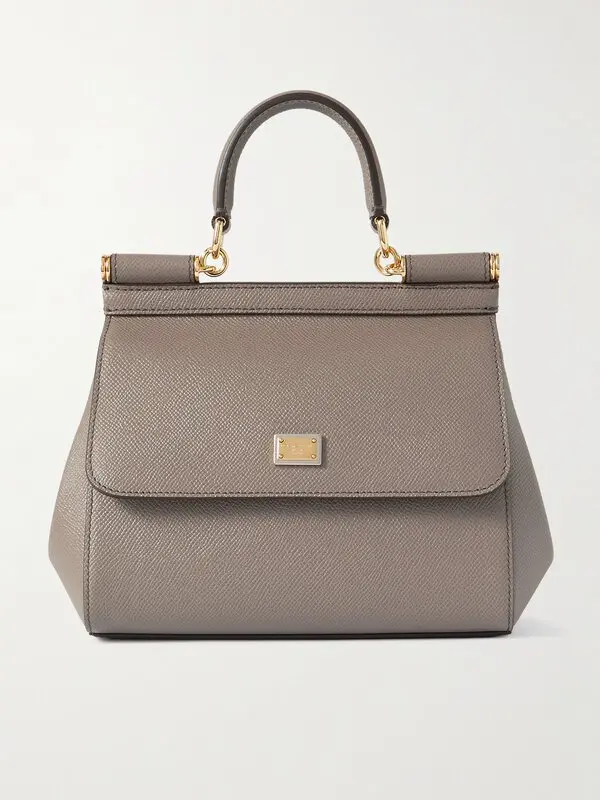 Dolce & Gabbana Sicily Small Textured-leather Tote