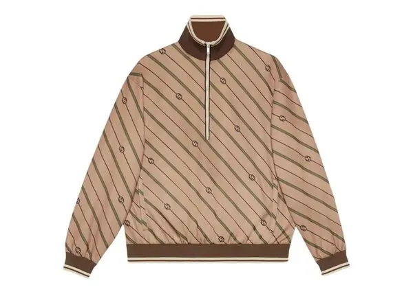 Gucci Gg Stripe Knit Half-zip Jacket