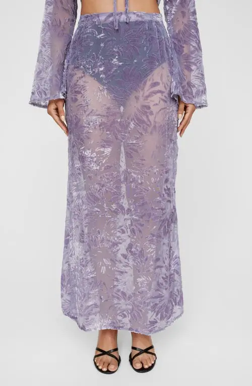 Nasty Gal Devoré Velvet Jacquard Maxi Skirt